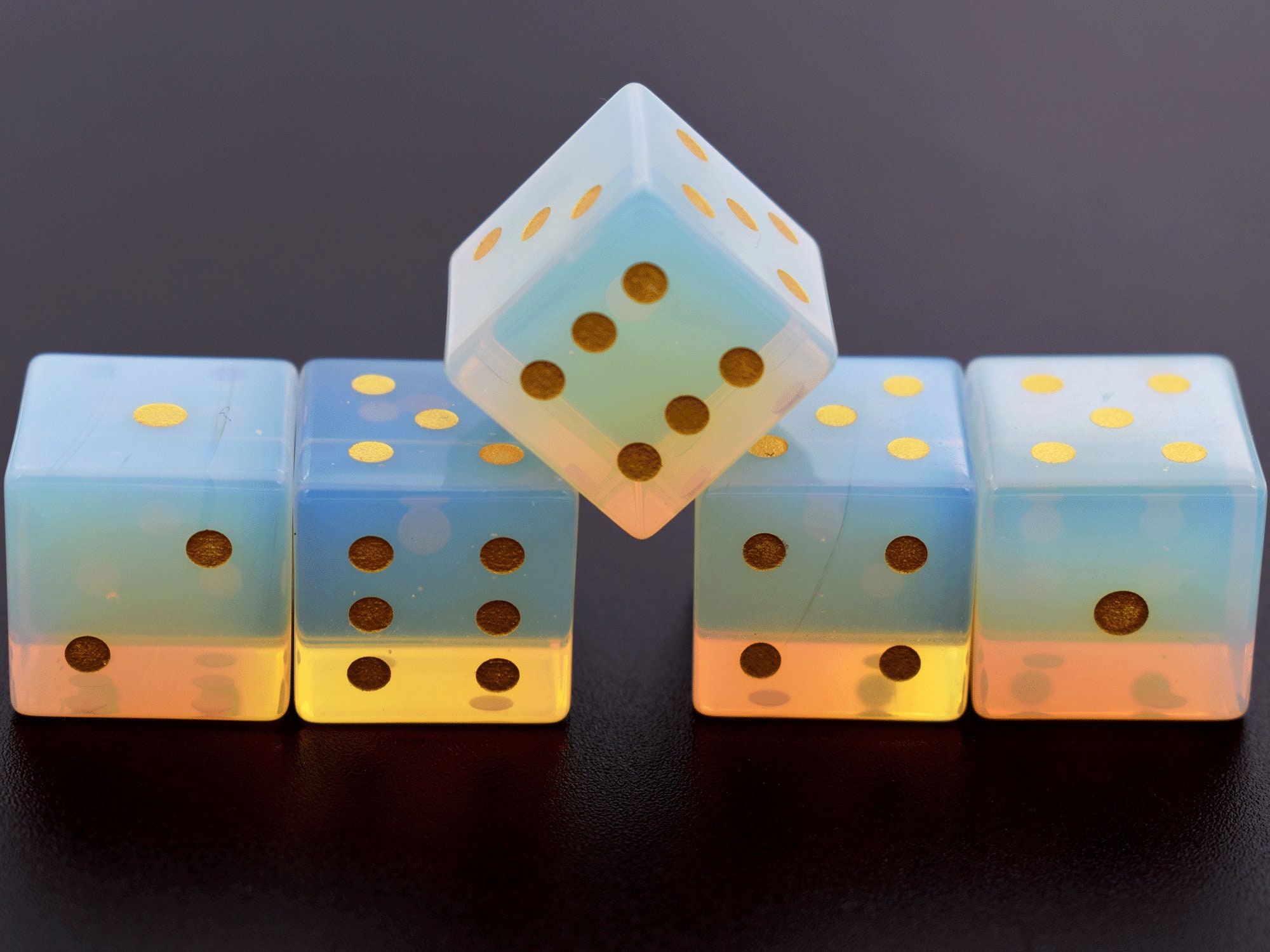 Opalite Pips D6s-d6 Dice-yahtzee Dice-6 Side Dice-engraved Gemstone D6 ...
