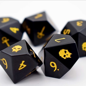 Black Obsidian Vampire Dice Set-vtm Dice-10 D10s-vampire Dice Set ...