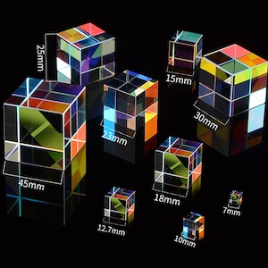Light Splitting Prism Cube-mixing Color Cube-blank D6-crystal Glass Prism, RGB Dispersion Prism ...