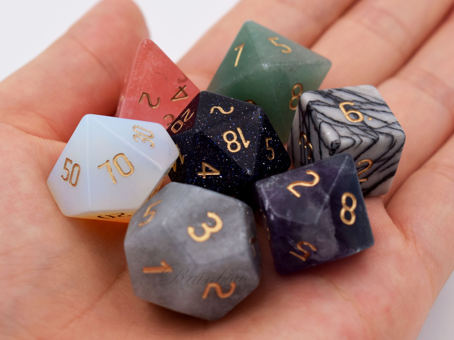Individual Gemstone Dice-all Material-d4 D6 D8 D10 D% D12 - Etsy
