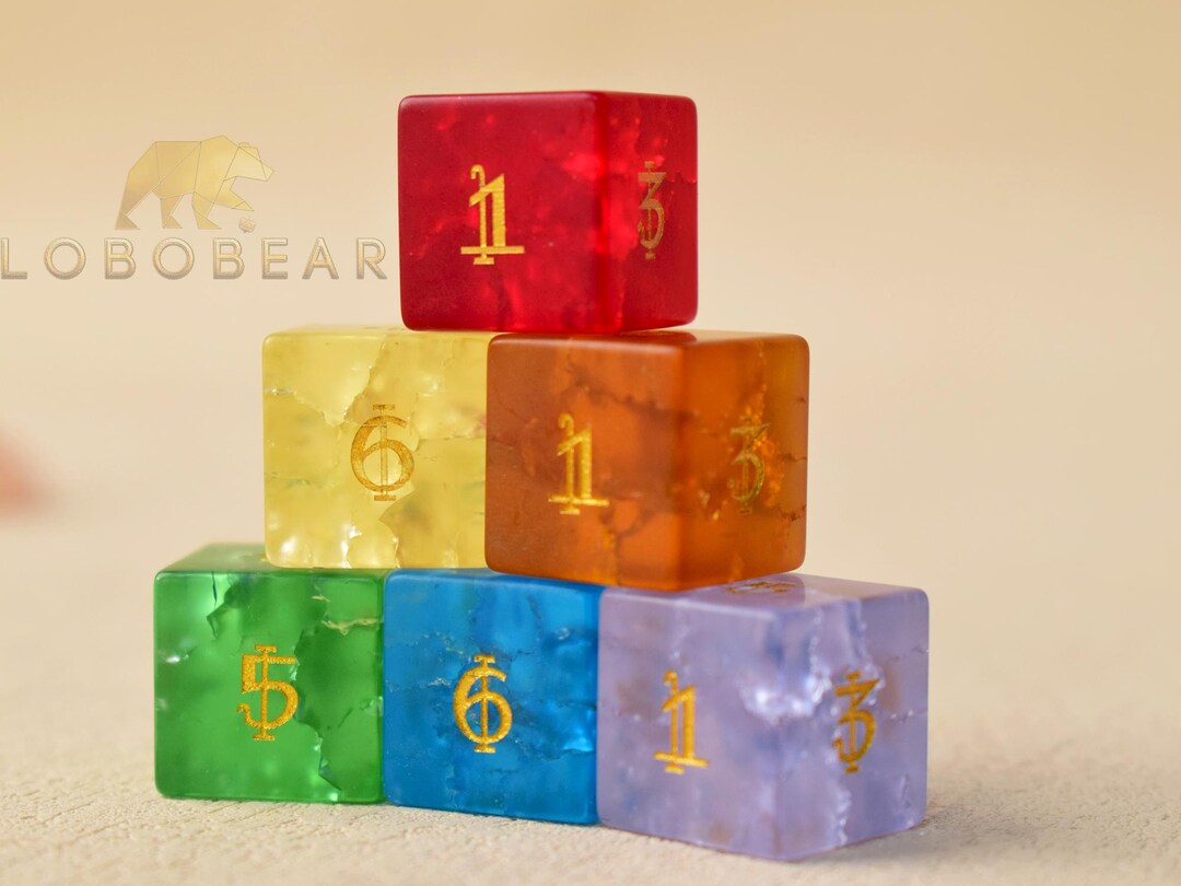 Lightning Glass D6s-d6 Dice-yahtzee Dice-6 Side Dice-engraved Gemstone ...