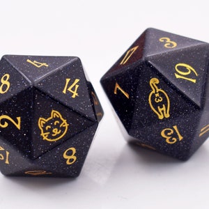 Cat Dice-dnd D and D Dice Set-funny Cat Butt D20 Dice Set-gemstone Dice ...