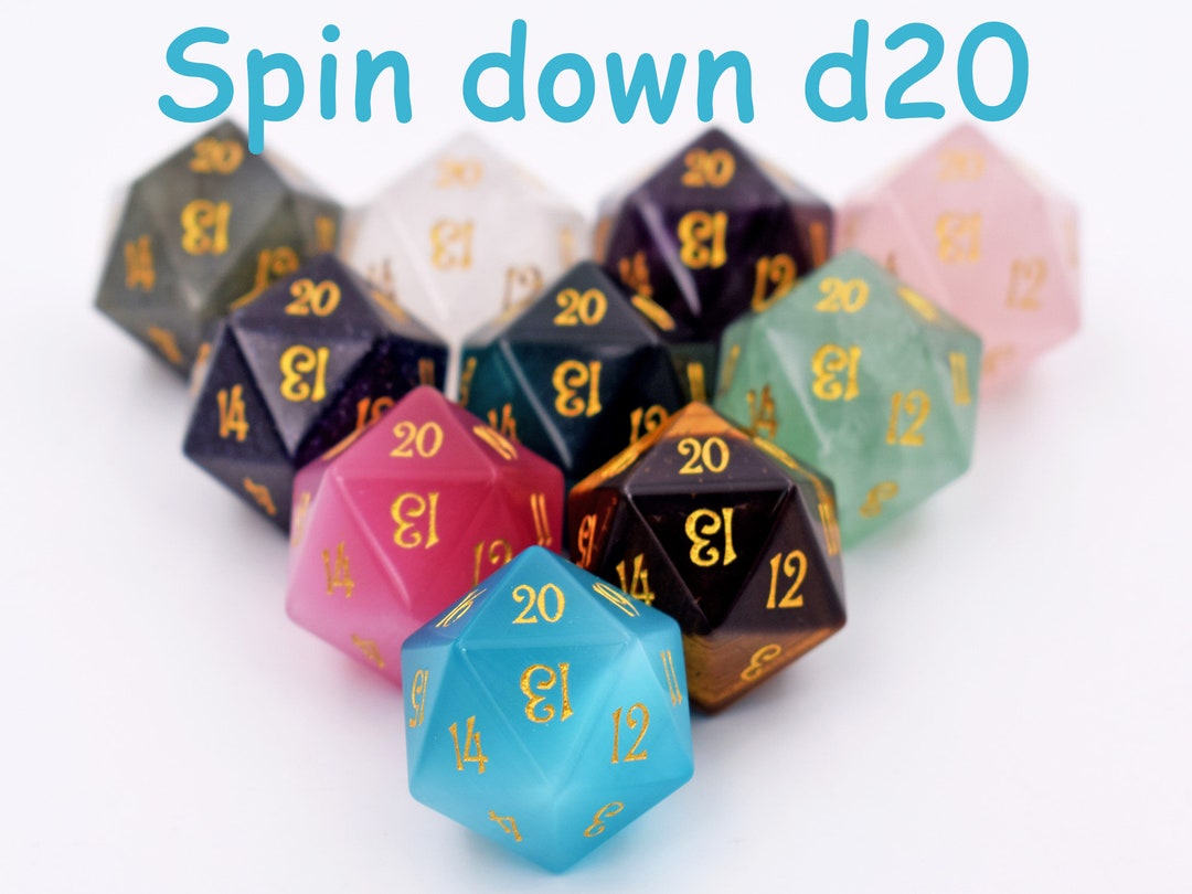 SPINDOWN D20-count Down Dice-gemstone D20 Dice-spin Down-roll Down D20 ...