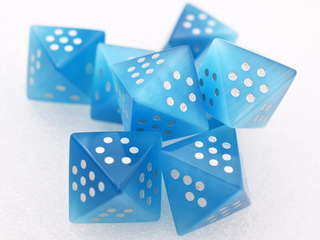 D8 (eight Sided)-d8 Dice-dungeons and Dragons-engraved Gemstone Pips ...