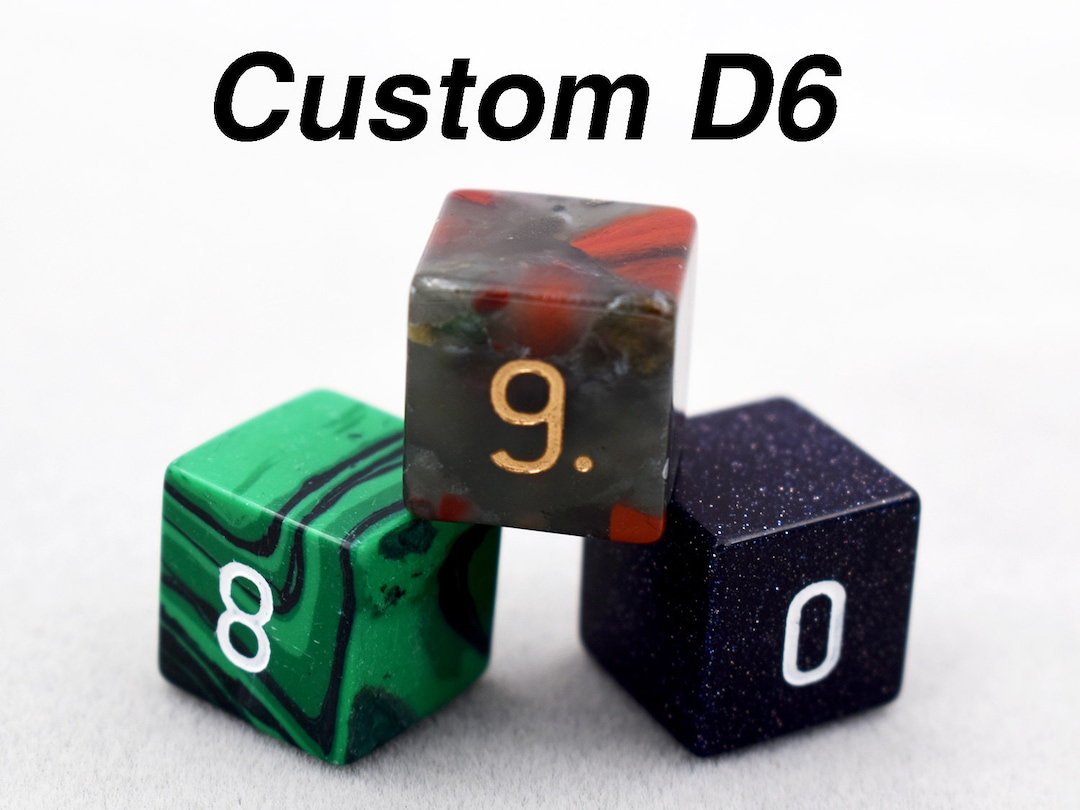 Custom D6 Dice-add Your Logo-polyhedral Gemstone Dice-engraved Dice Set ...