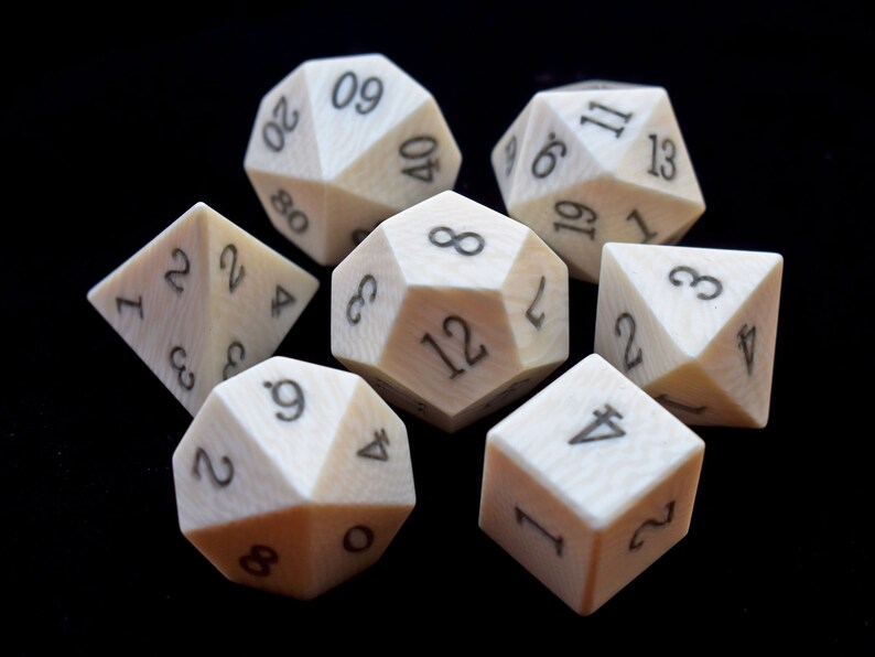 Medieval Horn Dice Set-water Buffalo Horn Dice-polyhedral Dice - Etsy