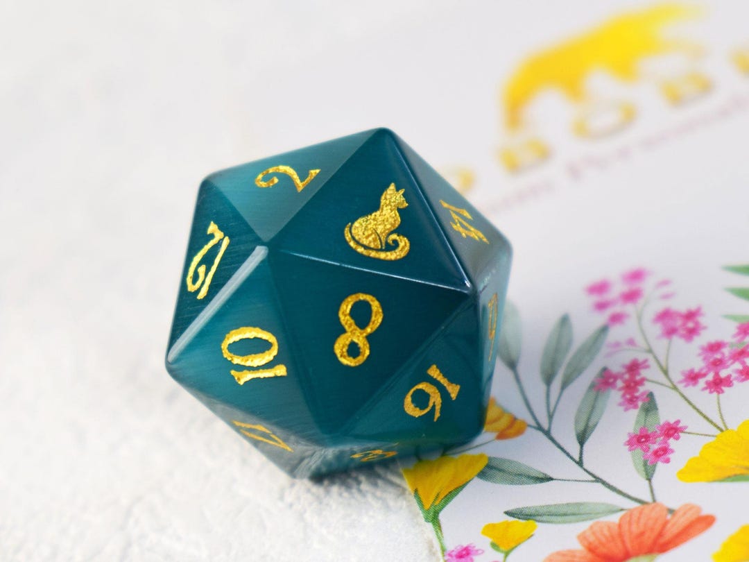 Dice-the Cat's Meow Dice-funny Cat Dice-dnd D and D Dice-cat D20 Dice ...