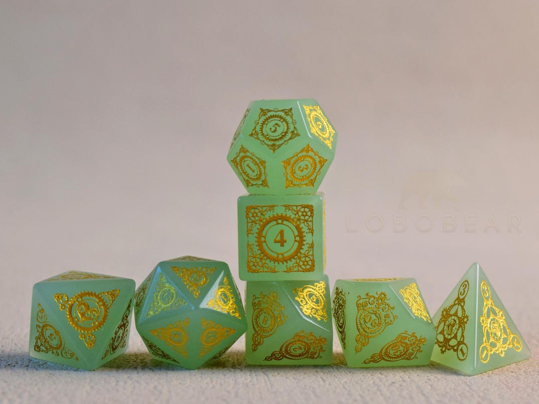 Milky Green Dice Set, Clockwork Ballerina Themed Polyhedral Dice - Etsy