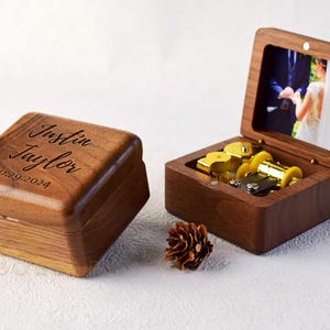 Music Box-personalized Vintage Wooden Photo Music Box-custom Music Box ...