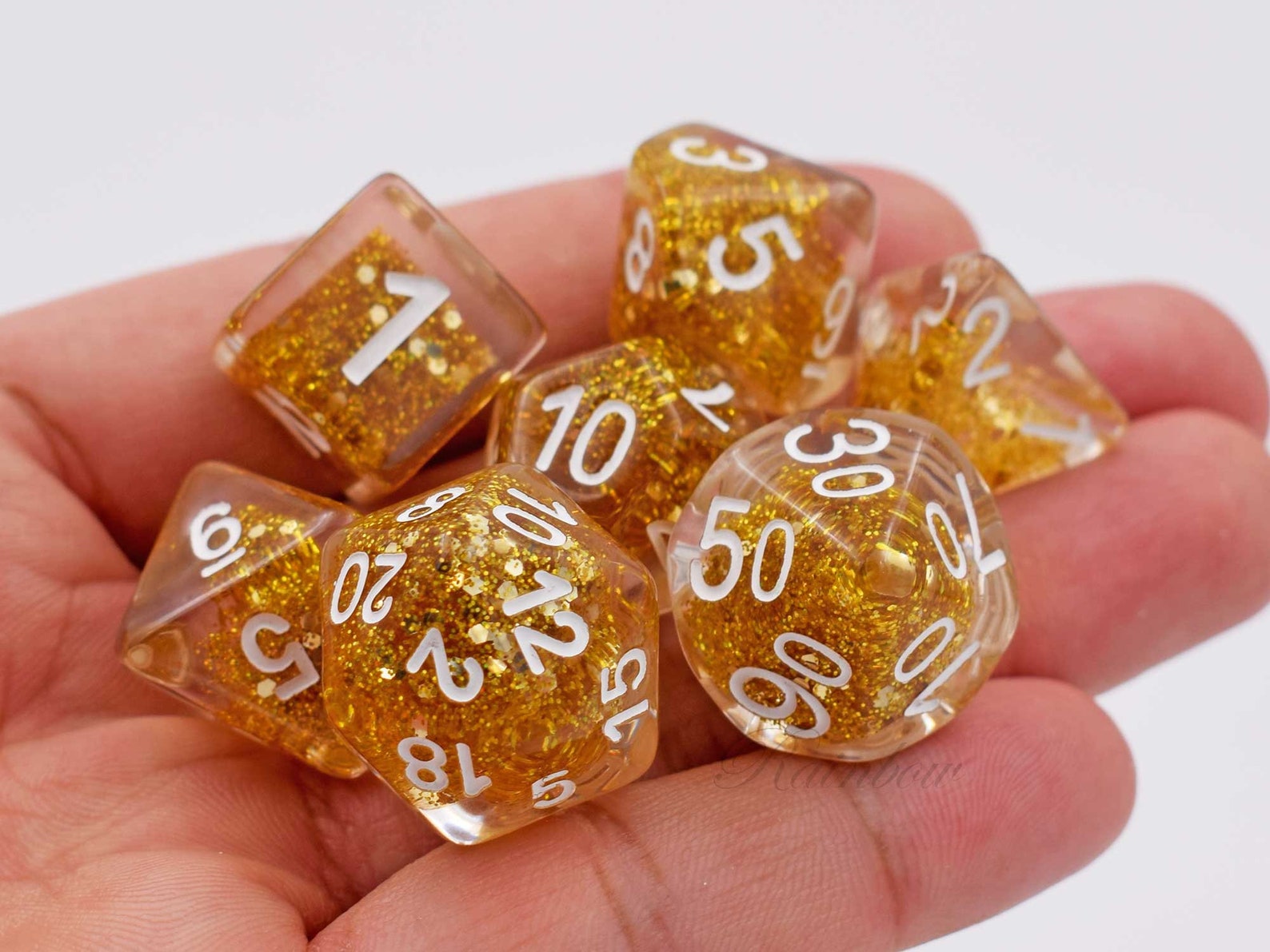 Tianshan Jade Polyhedral Gemstone Dice Set-Engraved DnD Dice | Etsy