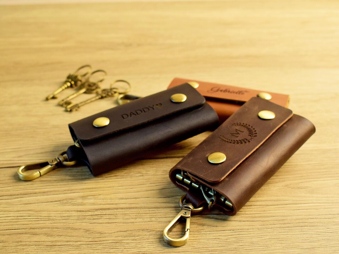 6 Ring Key Holder-custom Key Pouch Wallet-personalised Genius Leather ...