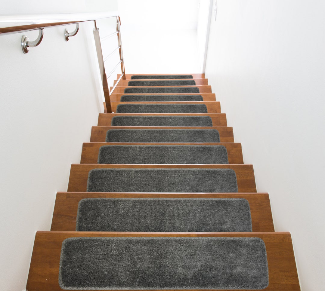 Slip Skid Resistant Latex Rubber Backed Stair Treads, 9'' X 28'', Solid ...