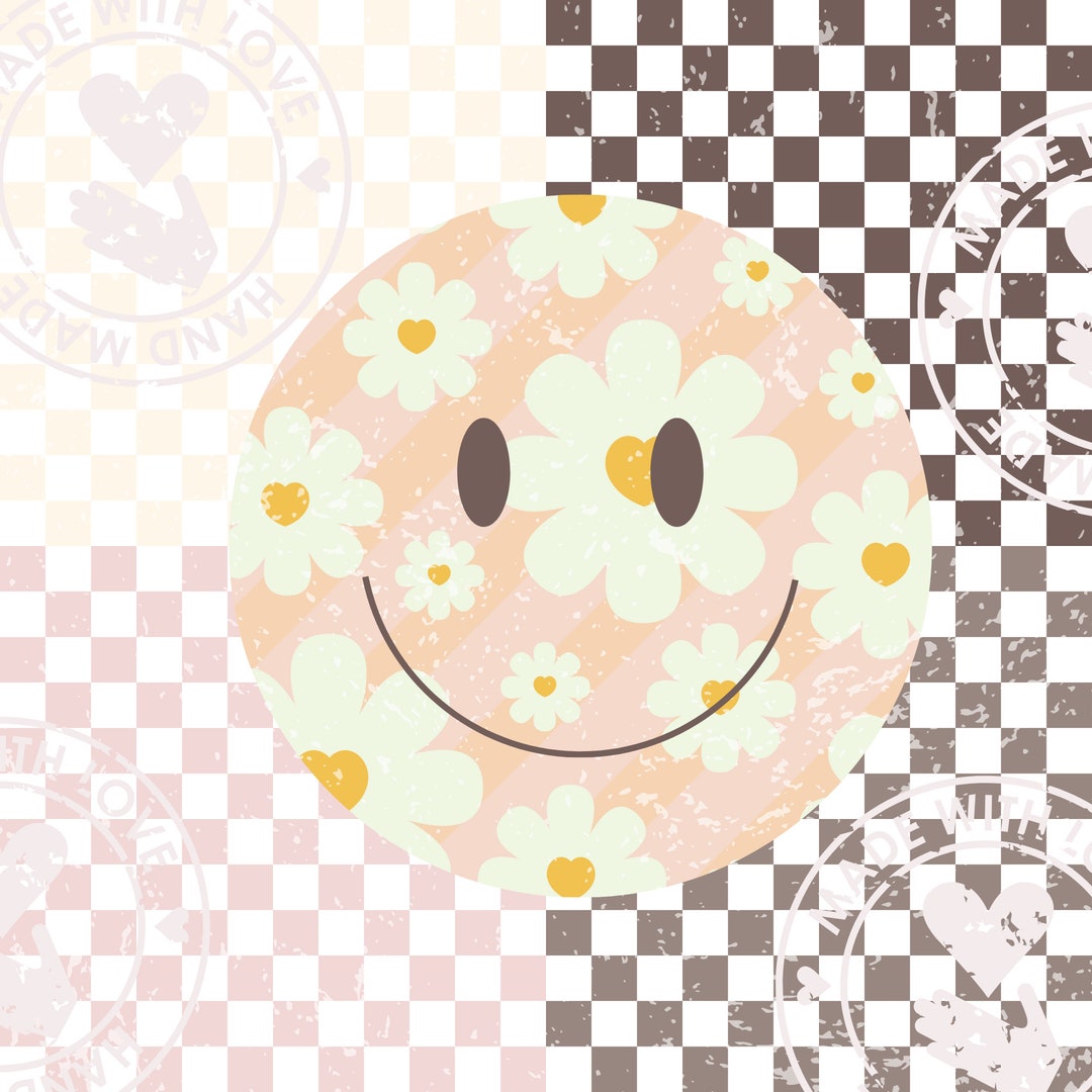 Smiley Face Png Retro Png Flower Png Checker Png Skater Png Tumbler ...