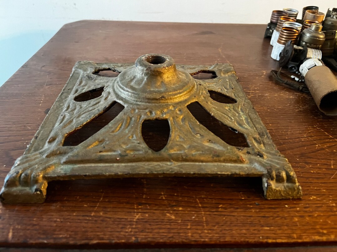 Antique Vintage Cast Iron Lamp Base Light Part - Etsy