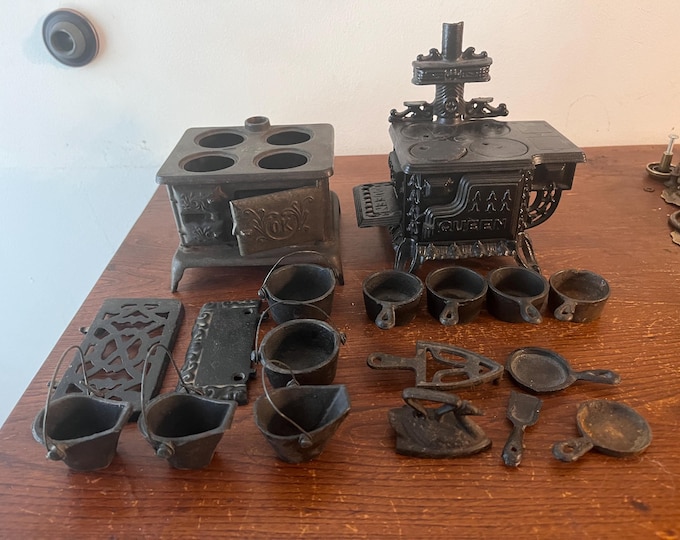 Antique Vintage Cast Iron Miniature Salesman Sample Stove Doll ...