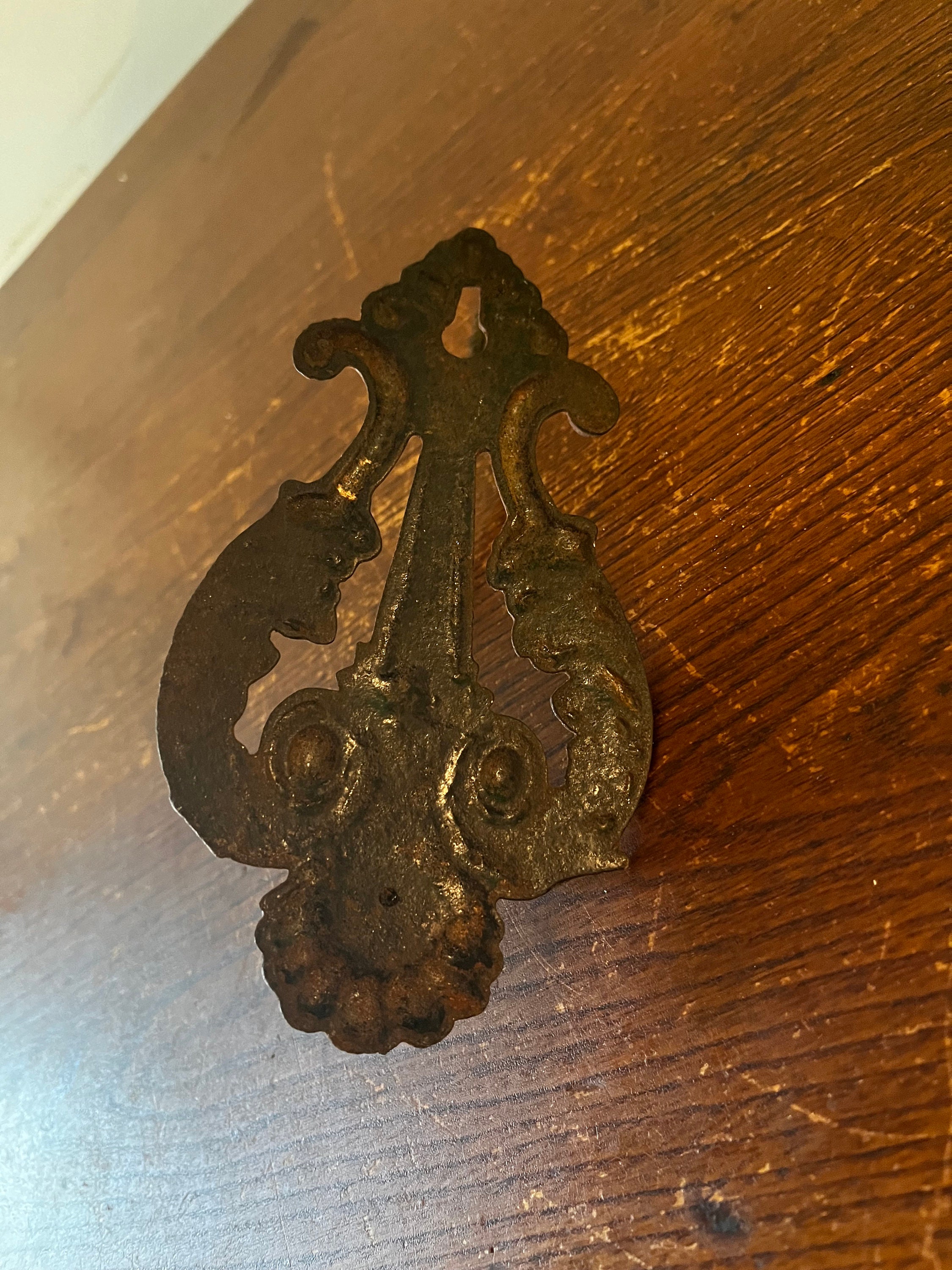 Antique Vintage Farmhouse Primitive Cast Iron Wall Bill Receipt Holder ...