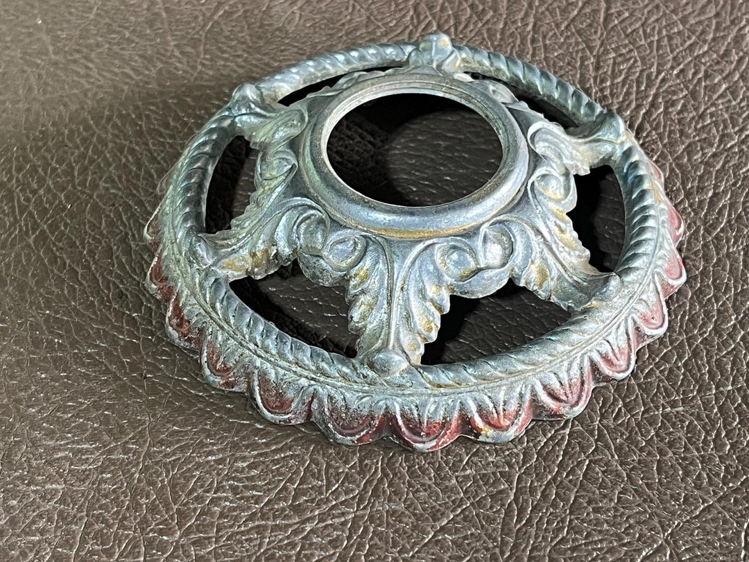 Antique Vintage Aluminum Chandelier Light Fixture Socket Cover Bobeche ...