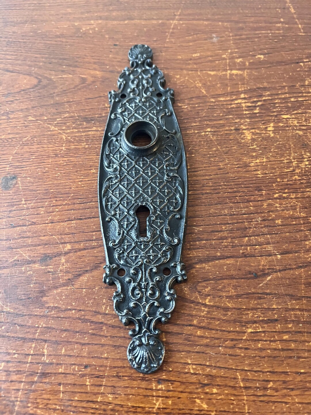 Antique Vintage Cast Iron 9 Fancy Door Knob Key Hole Lock Backplate - Etsy
