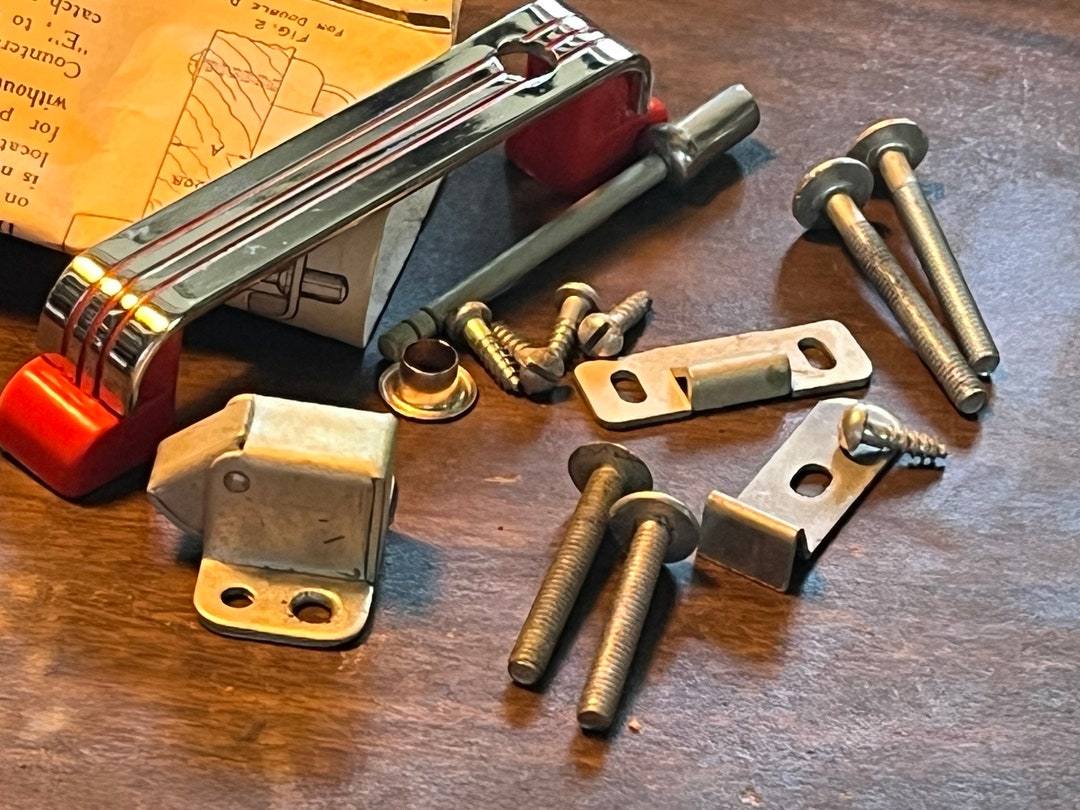 Antique Vintage Art Deco (nos) Push Button Cabinet Door Handle Lock 22 ...