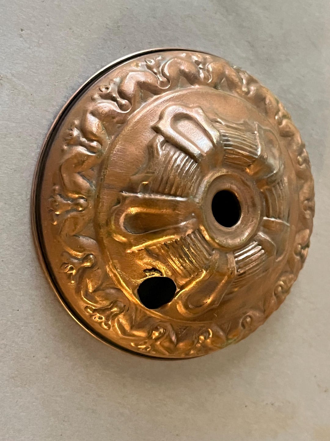 Antique Vintage Copper Embossed Lamp Spacer Light Part - Etsy