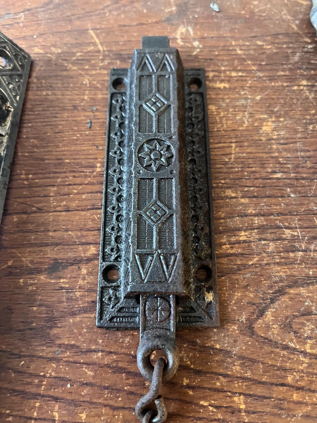 Antique Vintage Cast Iron Arts Crafts Mission Door Bolt Lock - Etsy