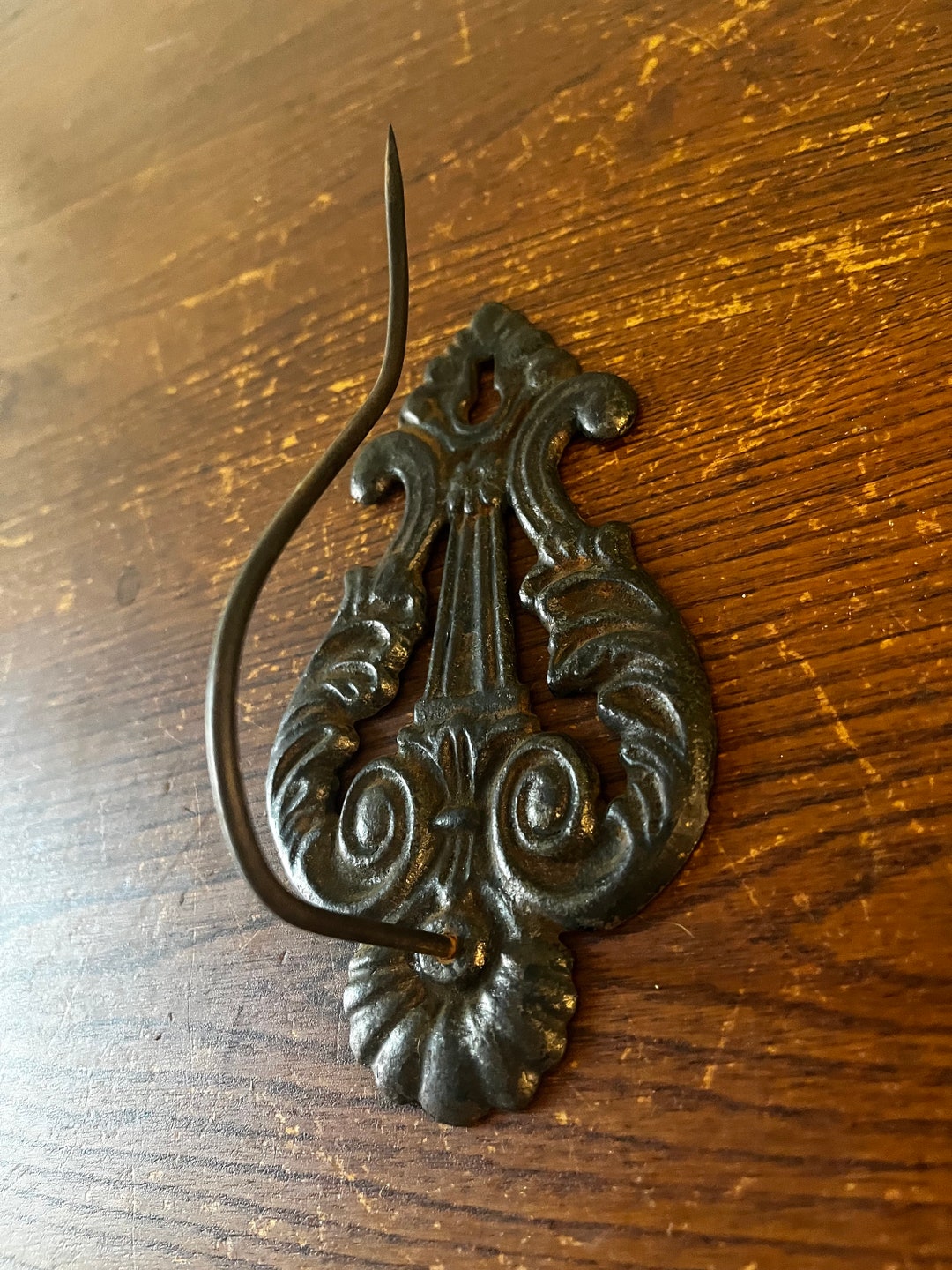 Antique Vintage Farmhouse Primitive Cast Iron Wall Bill Receipt Holder ...