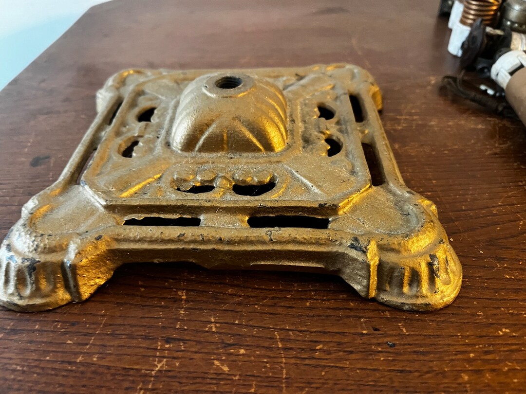 Antique Vintage Cast Iron Lamp Base Light Part - Etsy