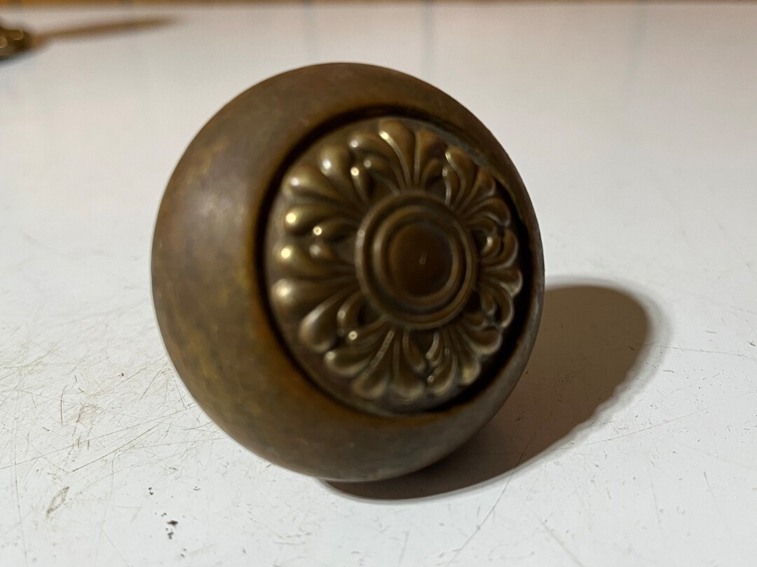 Antique Vintage Brass Farmhouse Primitive Flower Victorian Door Knob - Etsy