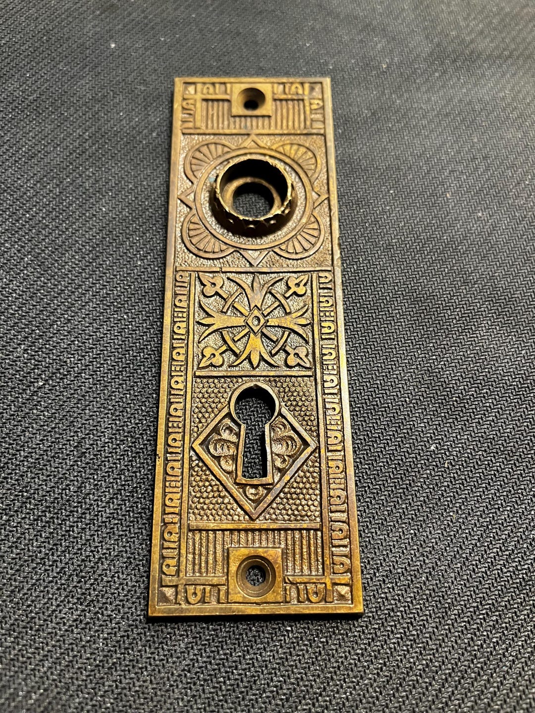 Antique Vintage Solid Brass Victorian Eastlake Door Knob Key Hole Plate - Etsy