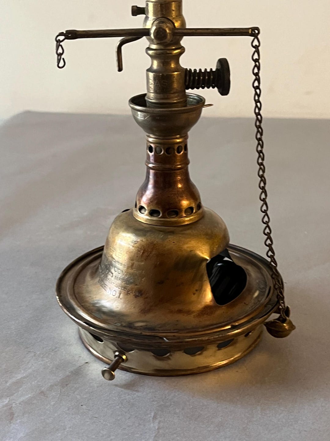 Antique Vintage Welsbach Reflex #1 Gas Light Valve Shade Holder Lamp ...