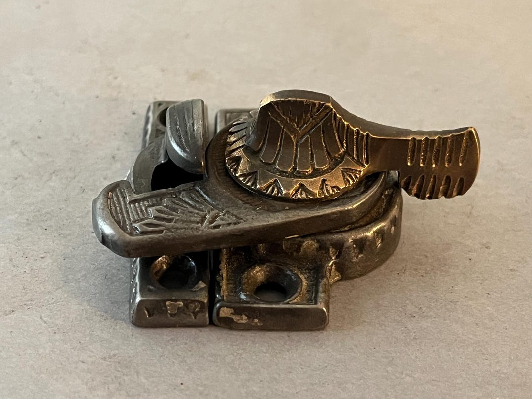 Antique Vintage Cast Iron Victorian Eagle Claw Window Sash Latch Lock ...