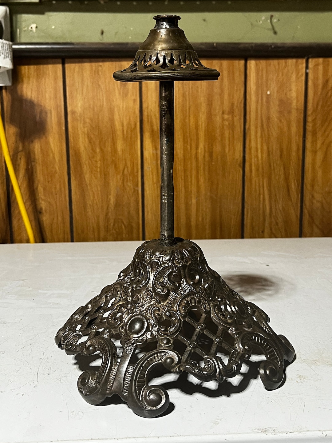Antique Vintage Cast Iron Brass Lamp Base Cap Light - Etsy