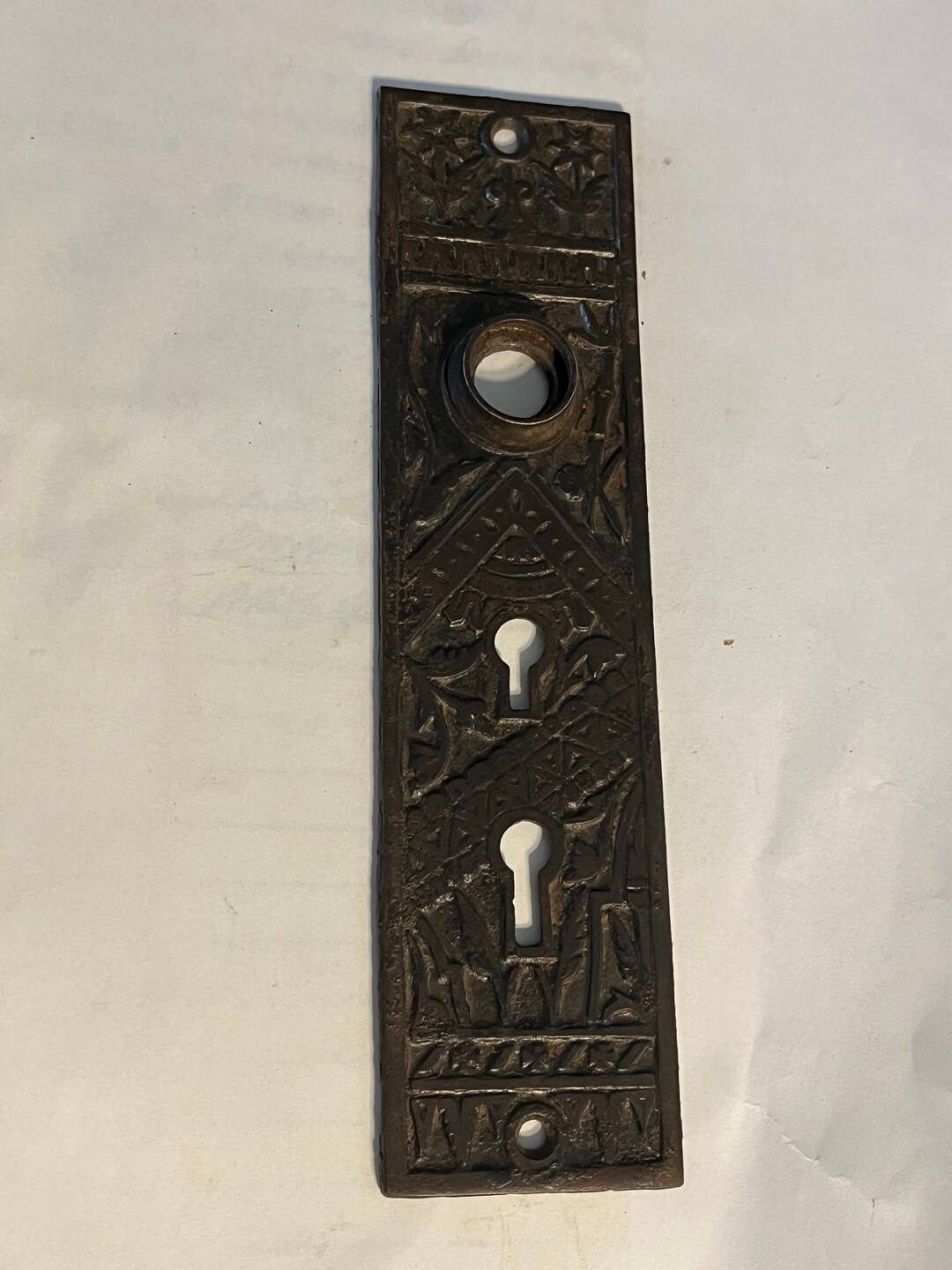 Antique Vintage Cast Iron Double Key Hole Victorian Eastlake Door Knob ...