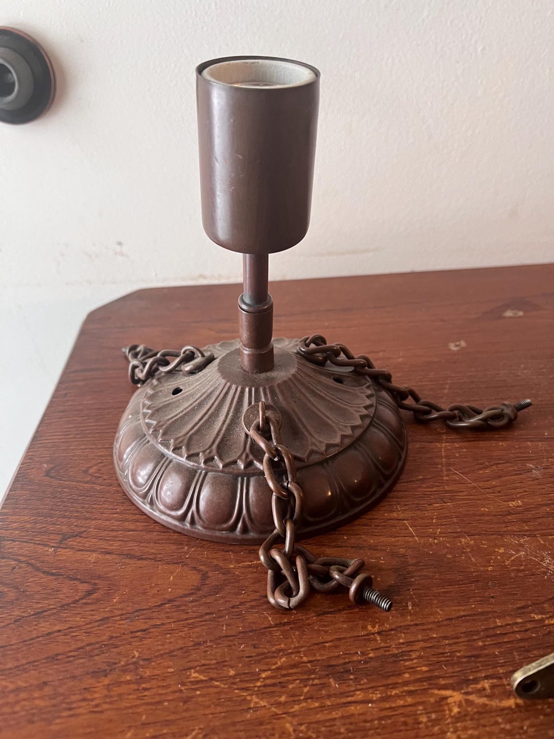 Antique Vintage Cast Metal 3 Chain Ceiling Light Fixture Lamp Part - Etsy