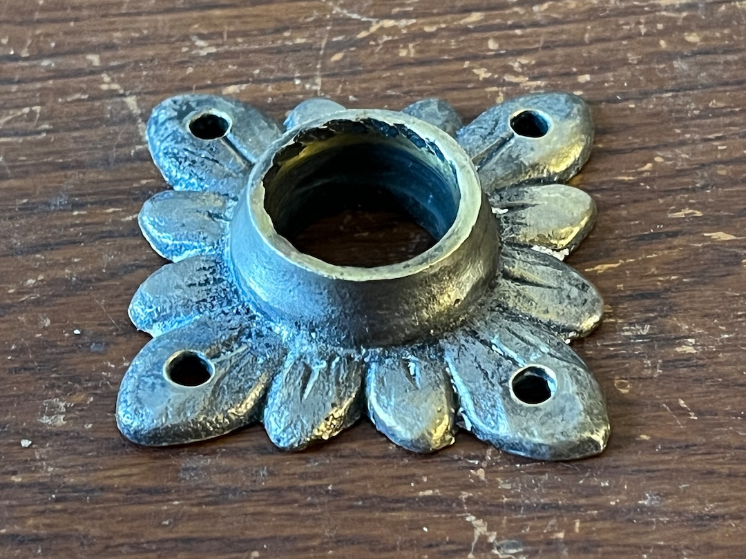 Antique Vintage Nickel Plated Brass Door Knob Rosette Plate - Etsy