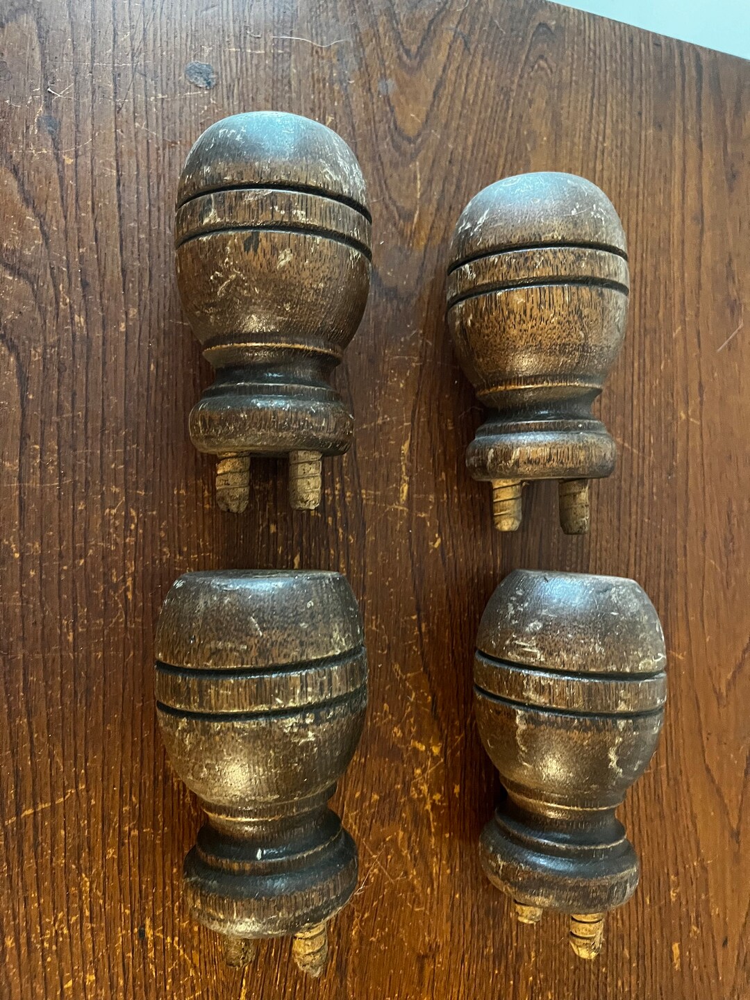 Antique Vintage Large Wood Furniture Bed Finials - Etsy