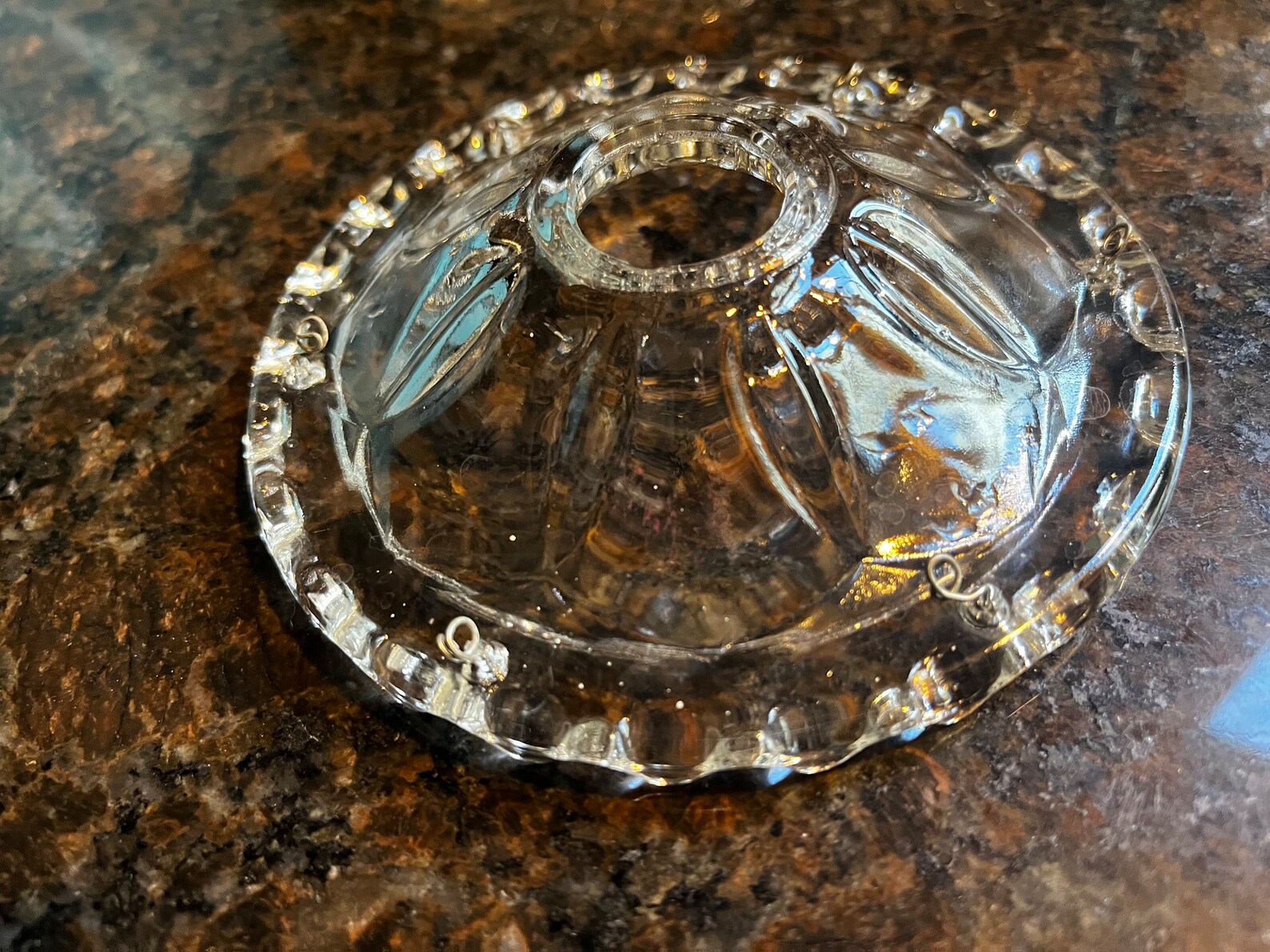 Antique Vintage Chandelier Light Fixture Glass Bobeche Crystals Lamp ...