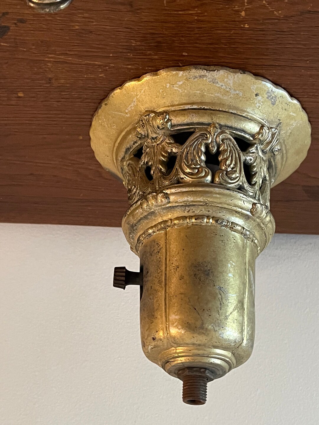 Antique Vintage Cast Metal Mogul Light Socket Deffuser Lamp Shade ...