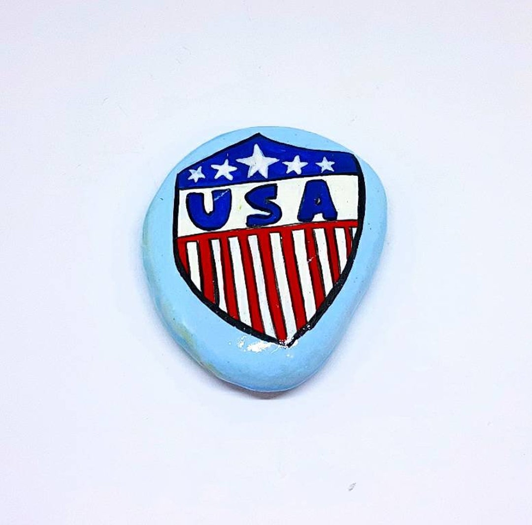 Usa Flag Painted Rocks 4th of July Gift for Him, Patriot Gift ...