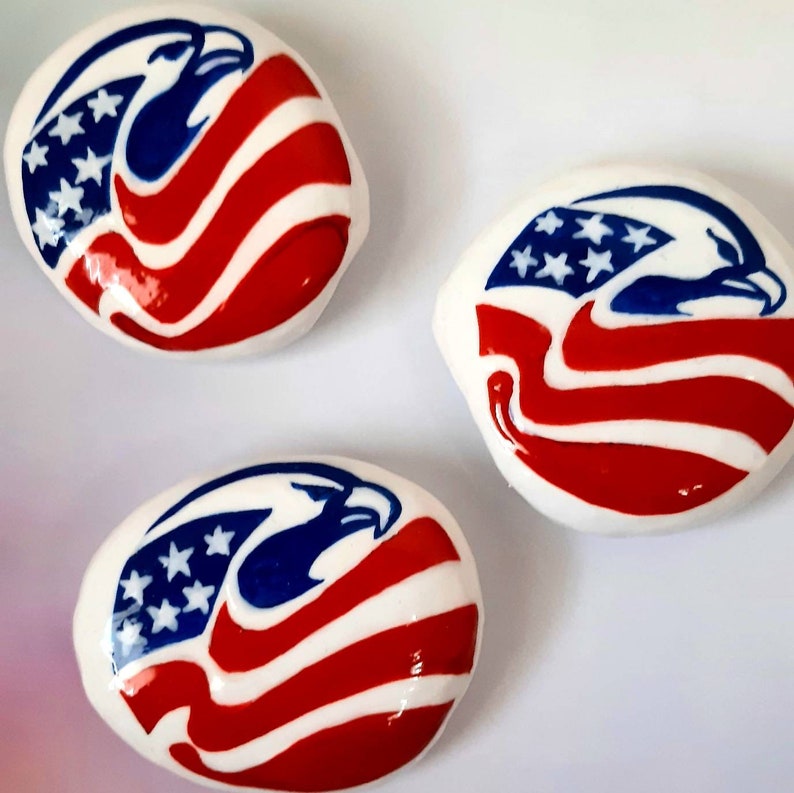 Usa Flag Painted Rocks 4th of July Gift for Him Patriot Gift - Etsy