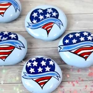 Usa Flag Painted Rocks 4th of July Gift for Him, Patriot Gift ...