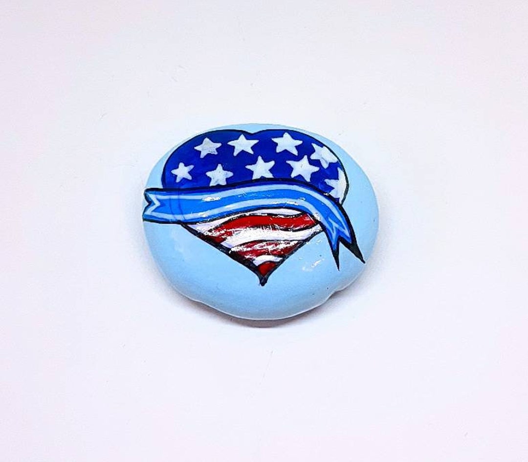Usa Flag Painted Rocks 4th of July Gift for Him, Patriot Gift ...