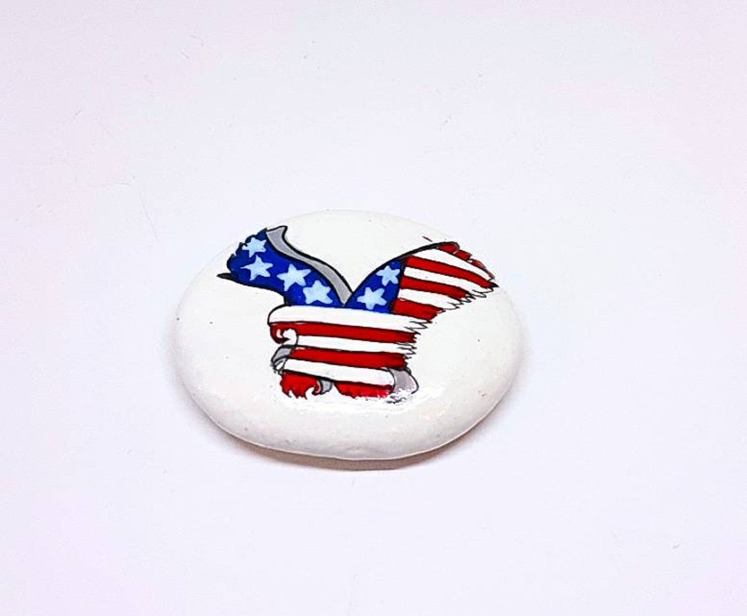 Usa Flag Painted Rocks 4th of July Gift for Him, Patriot Gift ...