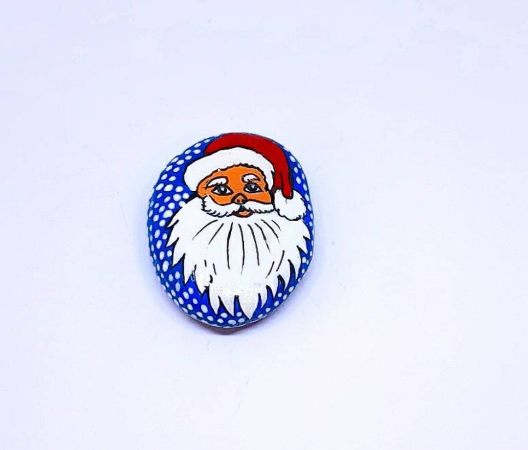 Christmas Hand Painted Rocks, Beach Rocks Art Santa Claus Home Decor ...