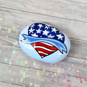 Usa Flag Painted Rocks 4th of July Gift for Him, Patriot Gift ...
