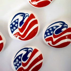 Usa Flag Painted Rocks 4th of July Gift for Him, Patriot Gift ...
