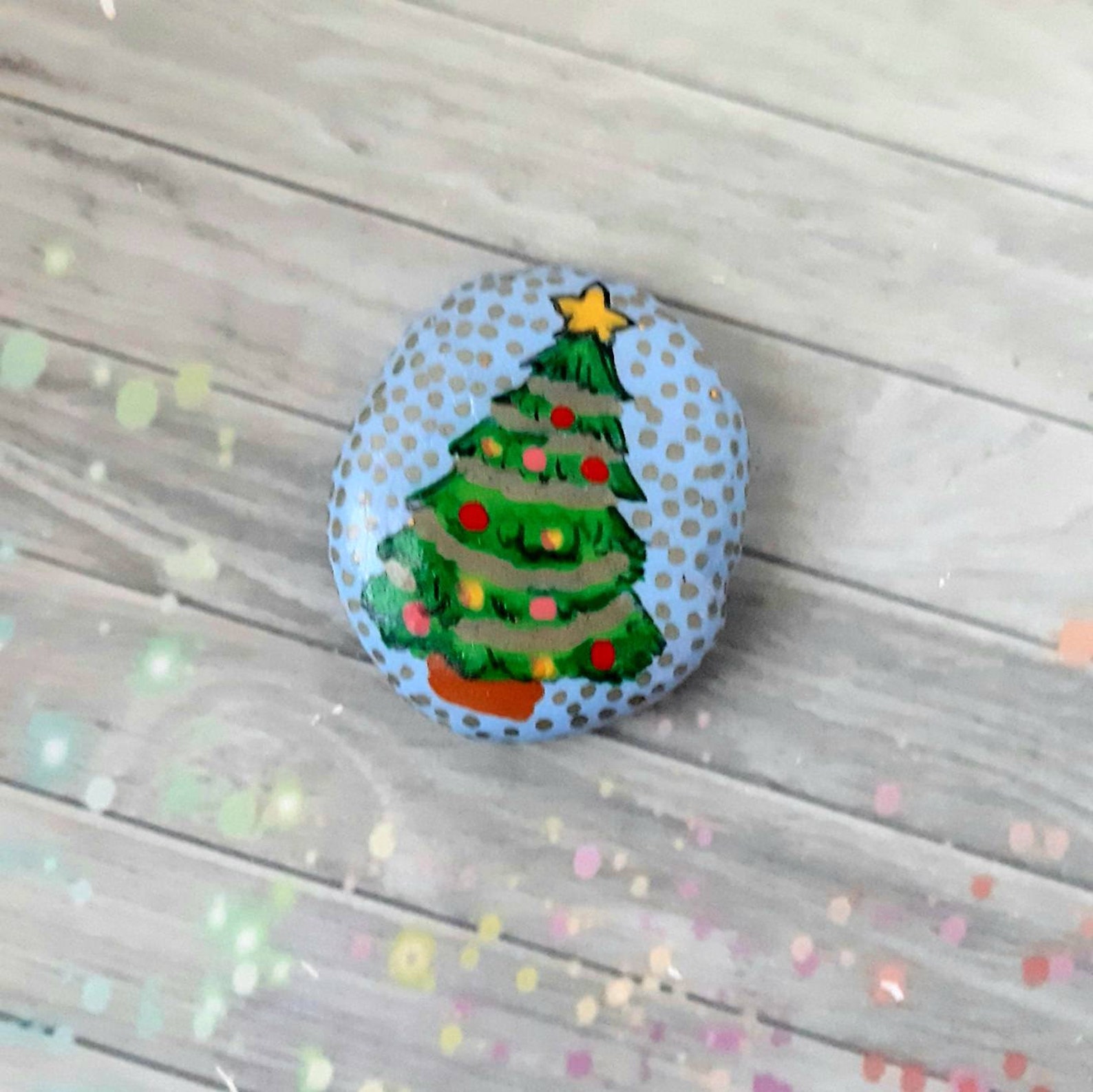 Christmas Tree Hand Painted Rocks Beach Rocks Art Home Decor - Etsy