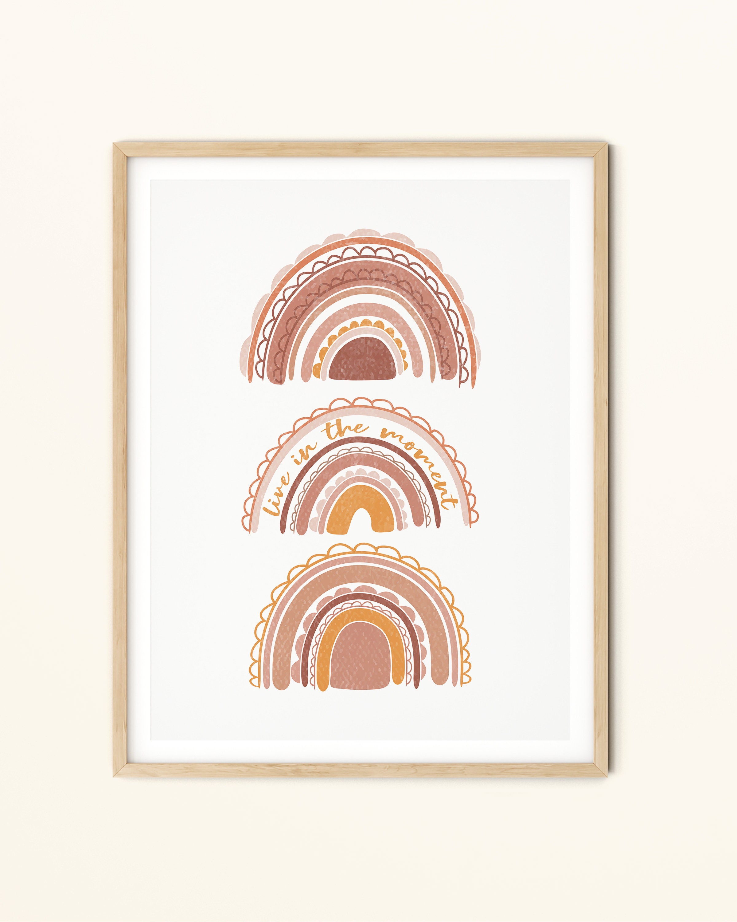 Rainbow Print Boho Nursery Decor Burnt Orange Decor Boho - Etsy
