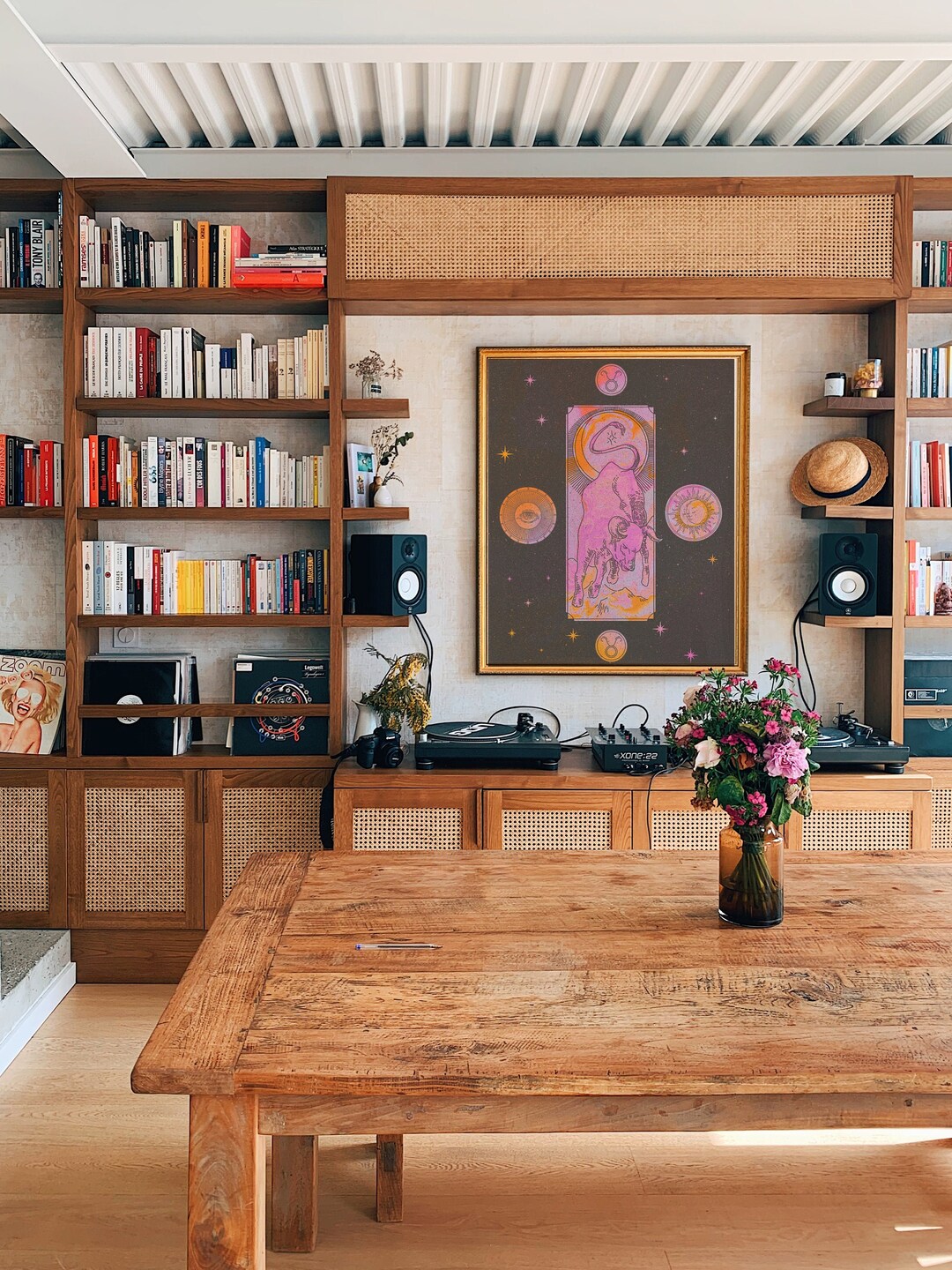 Taurus Zodiac Poster Retro Psychedelic Art Witchy Wall - Etsy