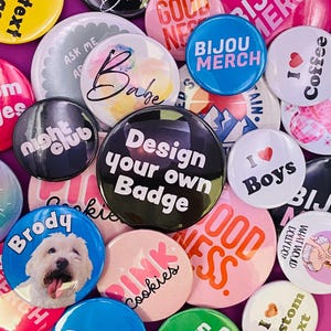 25mm Custom Badges, Personalised Badge, Design Your Own Badge, Logo ...